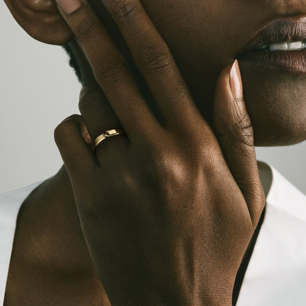 Ruta Unique Solid Gold or Platinum Stackable Wedding Band – SHW